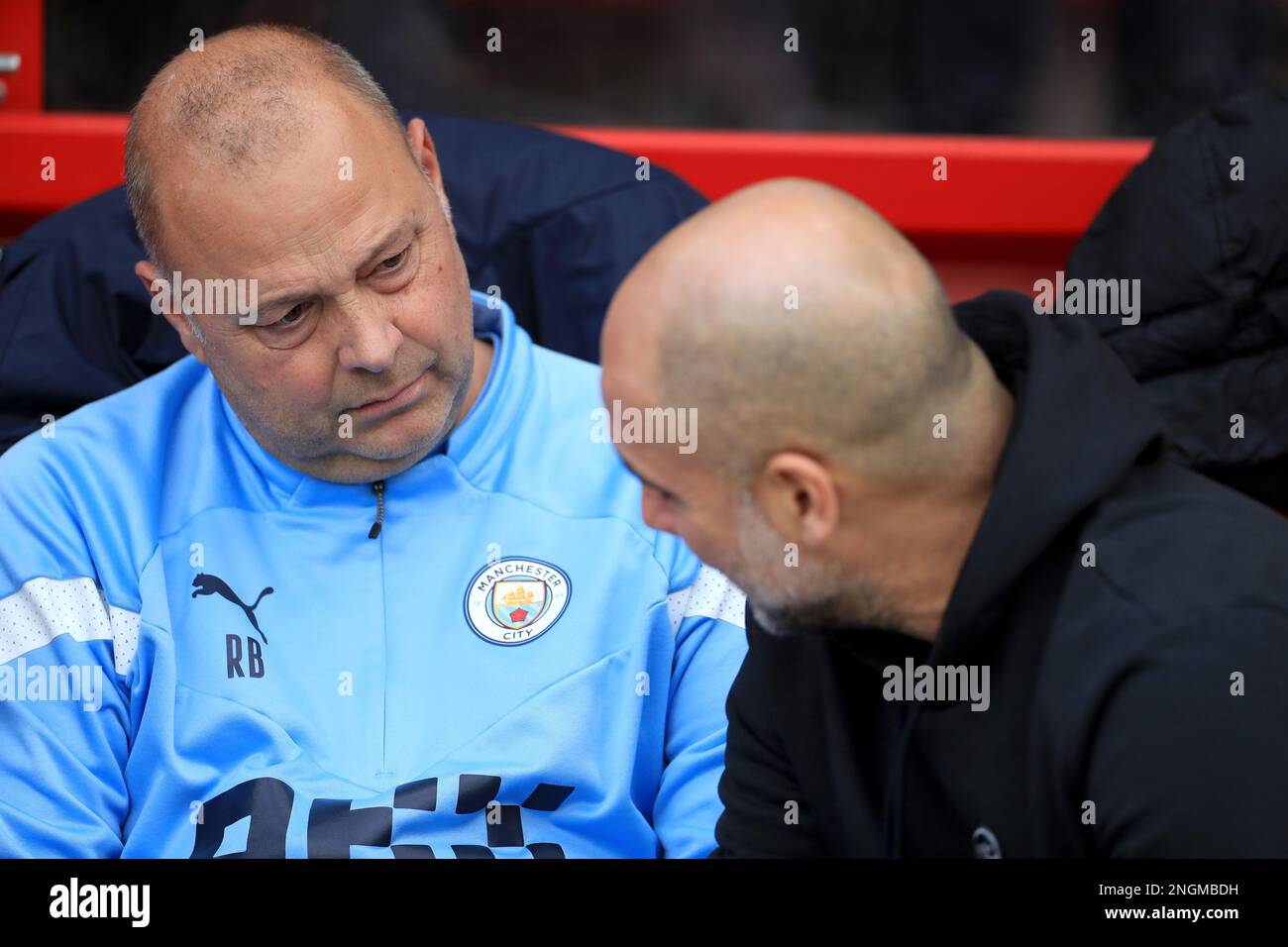 Manchester City assistant manager Rodolfo Borrell (left) with ...