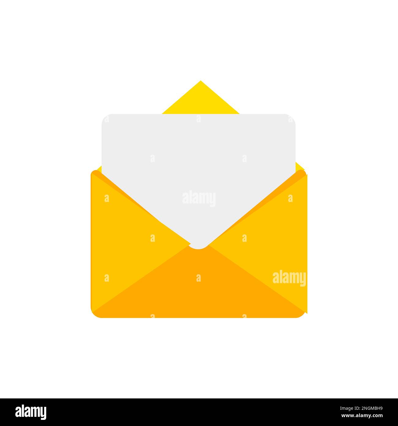 Letter envelope with paper document vector illustration. Closed, open ...