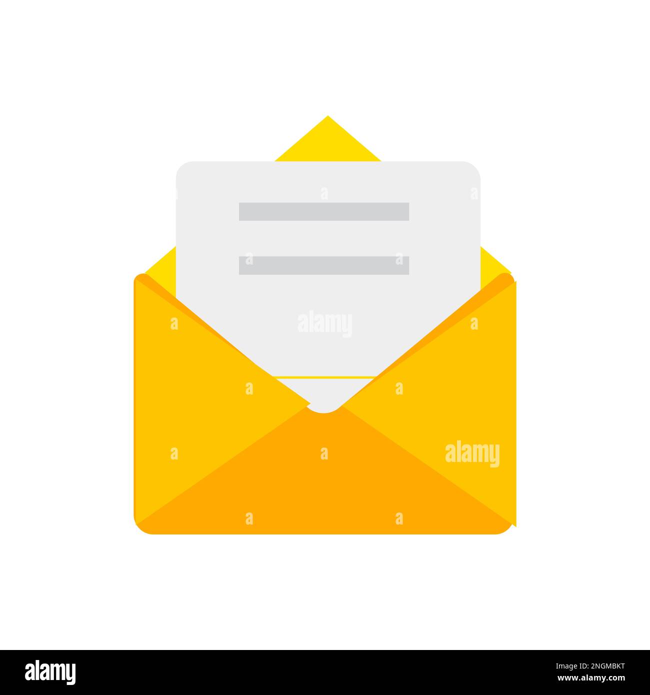 Letter envelope with paper document vector illustration. Closed, open ...