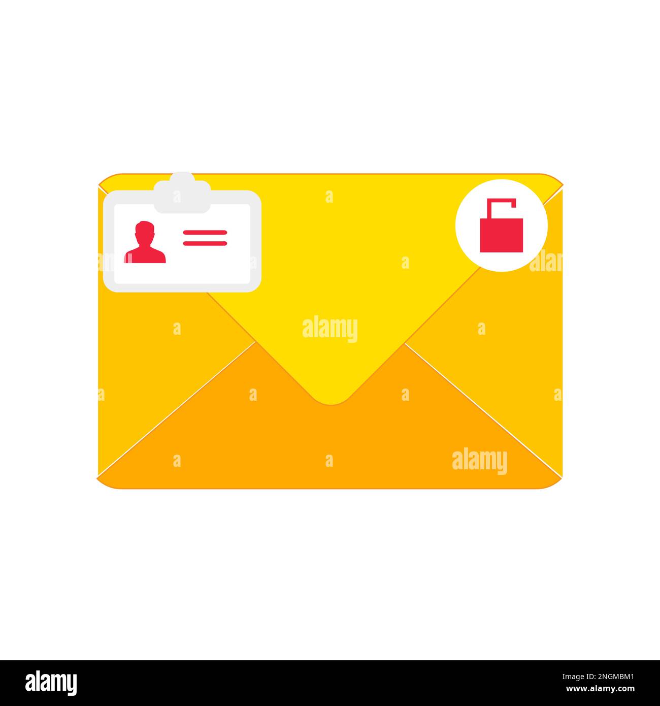Letter envelope with paper document vector illustration. Closed, open ...
