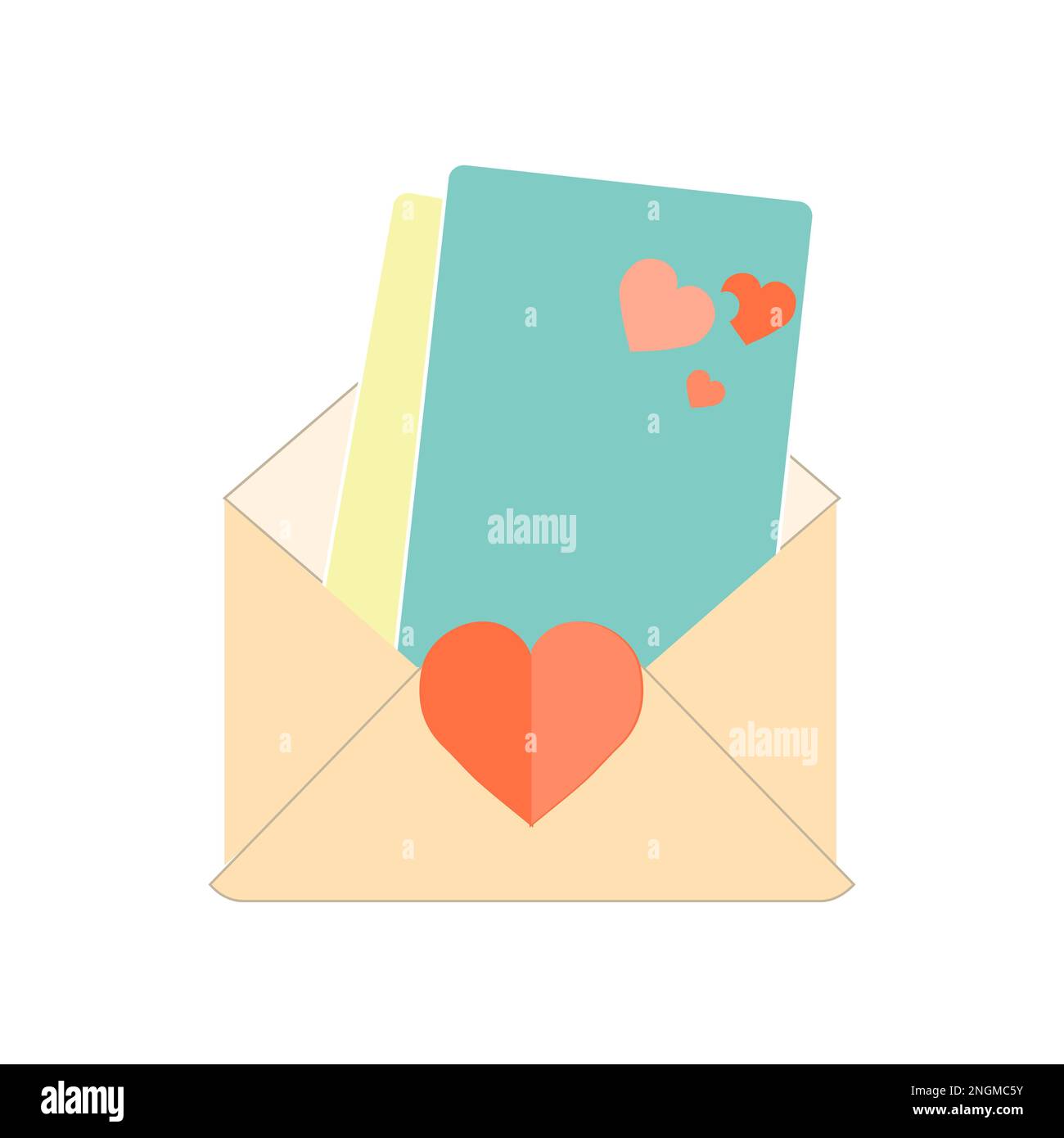 Letter envelope with paper document vector illustration. Closed, open ...