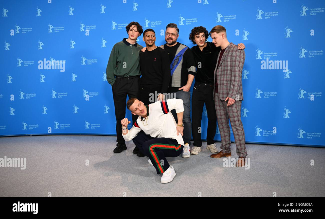 Berlin, Germany. 18th Feb, 2023. Levy Rico Arcos (l-r), actor, Aaron ...