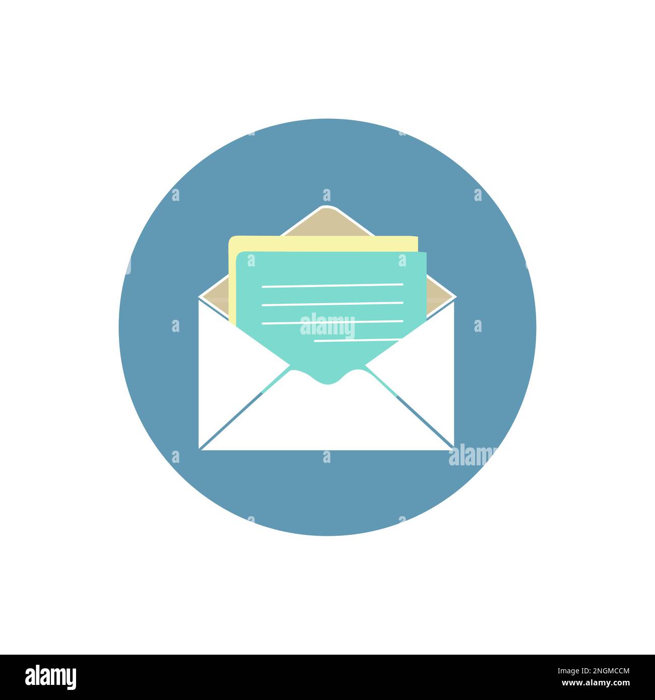 Letter envelope with paper document vector illustration. Closed, open ...