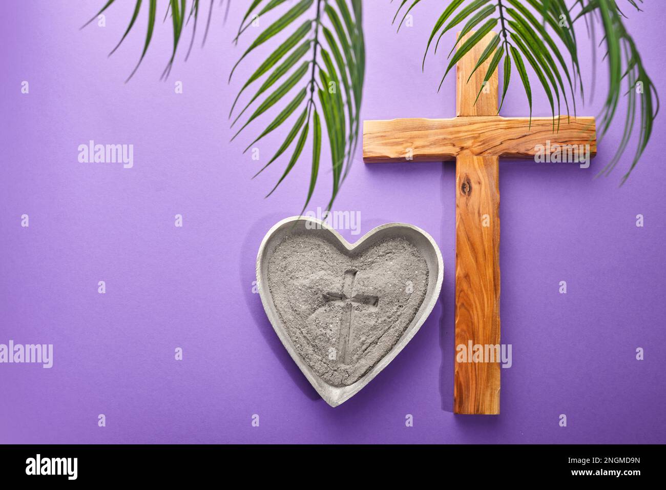 Ash Wednesday, Lent Season and Holy Week concept. Christian crosses and ...
