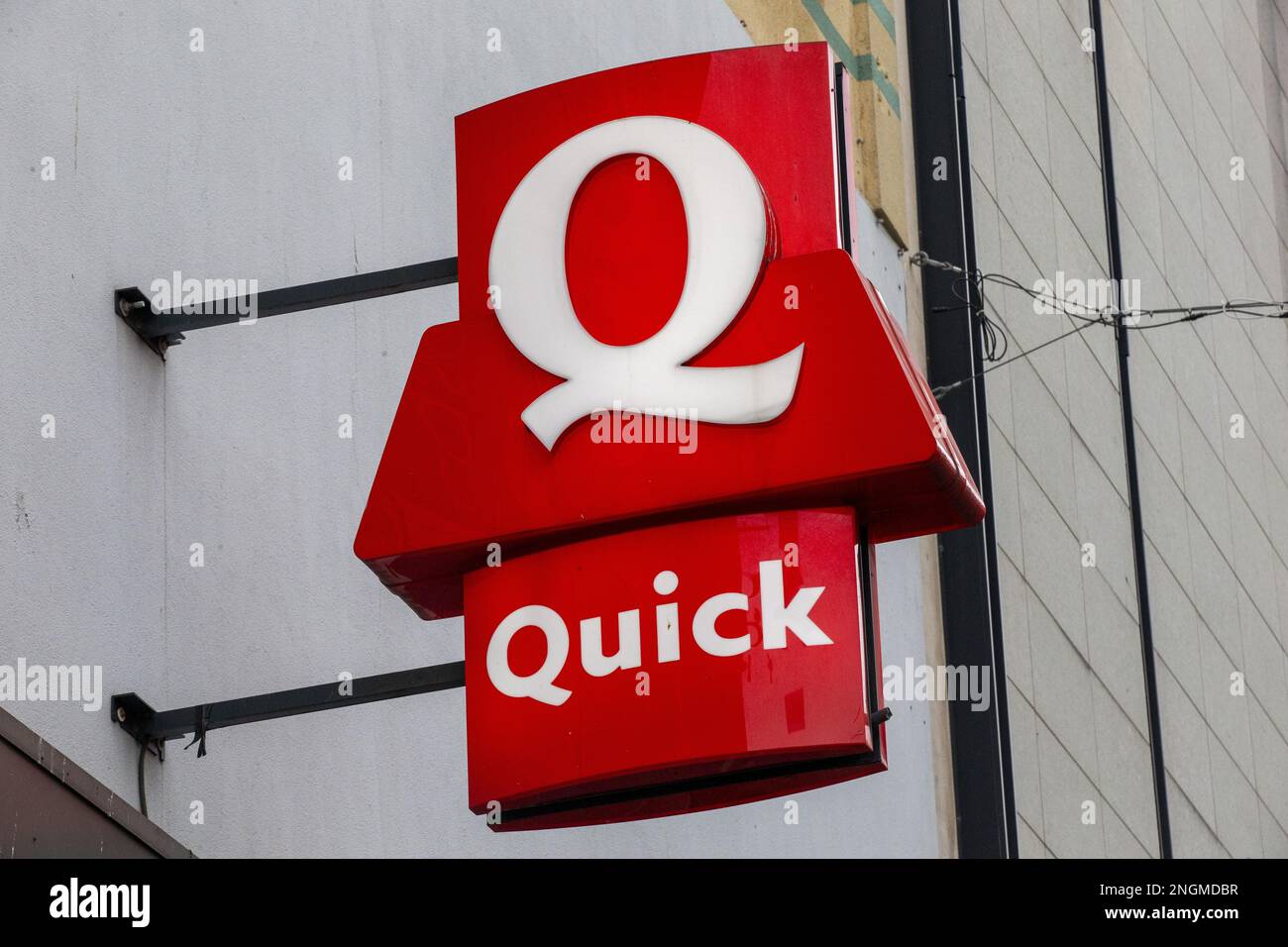Illustration picture shows the logo of Quick fast-food brand in the ...