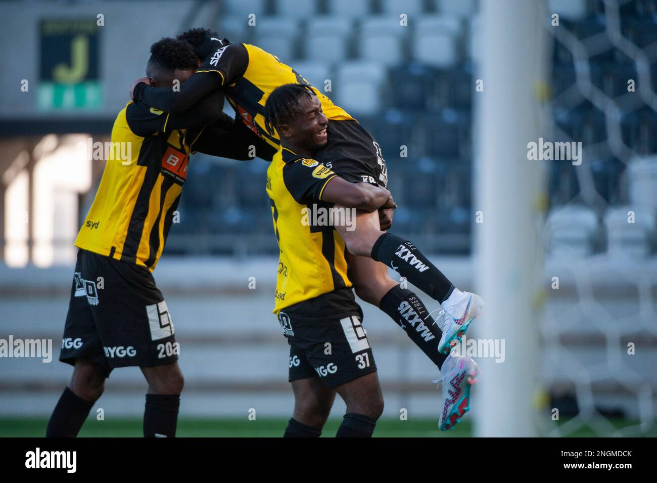 Gothenburg, Sweden. 18th Feb 2023. Momodou Sonko of Hacken celebrates ...