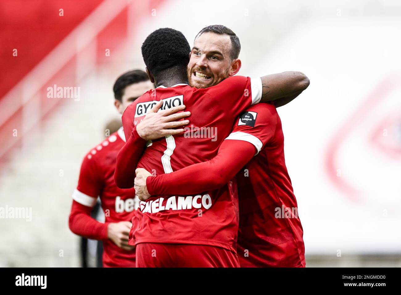 Antwerp's Vincent Janssen celebrates after scoring during a soccer ...