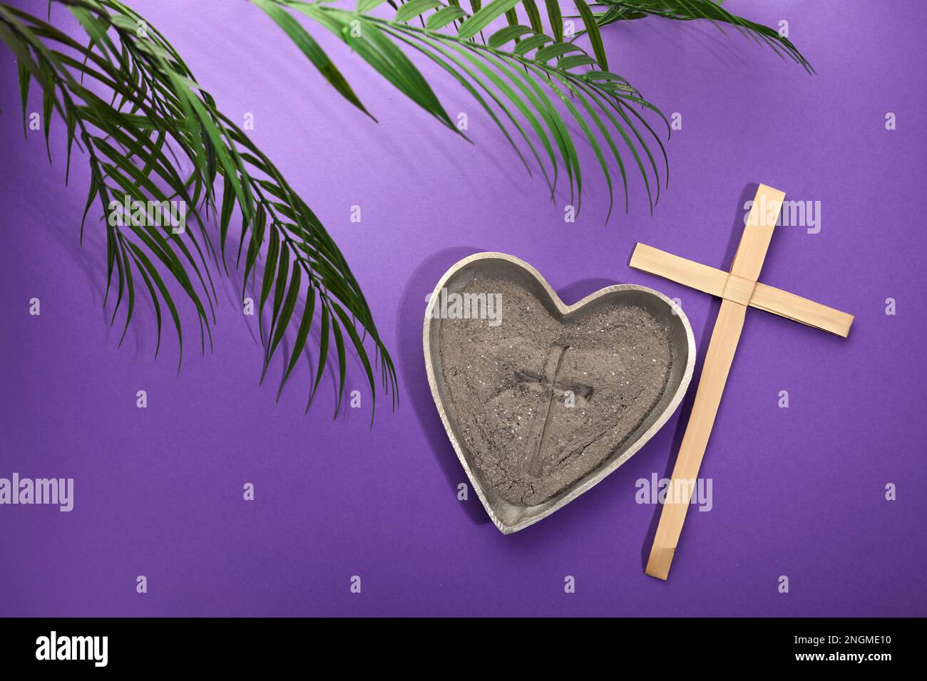 Ash Wednesday, Lent Season and Holy Week concept. Christian crosses and ...