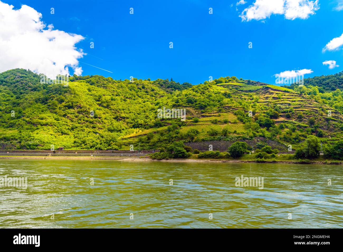 Rhein Rhine river in Loreley Lorelei, Rhein-Lahn-Kreis, Rhineland ...