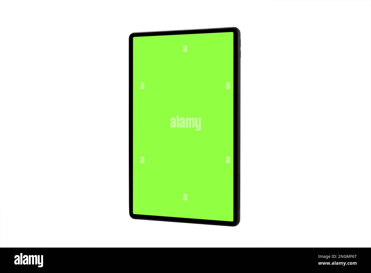 Digital Modern Tablet Black Frameless mockup isolated with chroma key ...