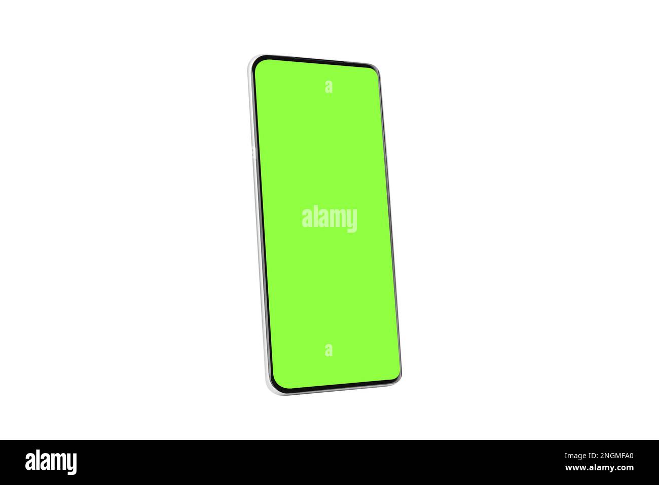 Frameless Modern Smartphone Mockup with Chroma Key screen isolated on ...