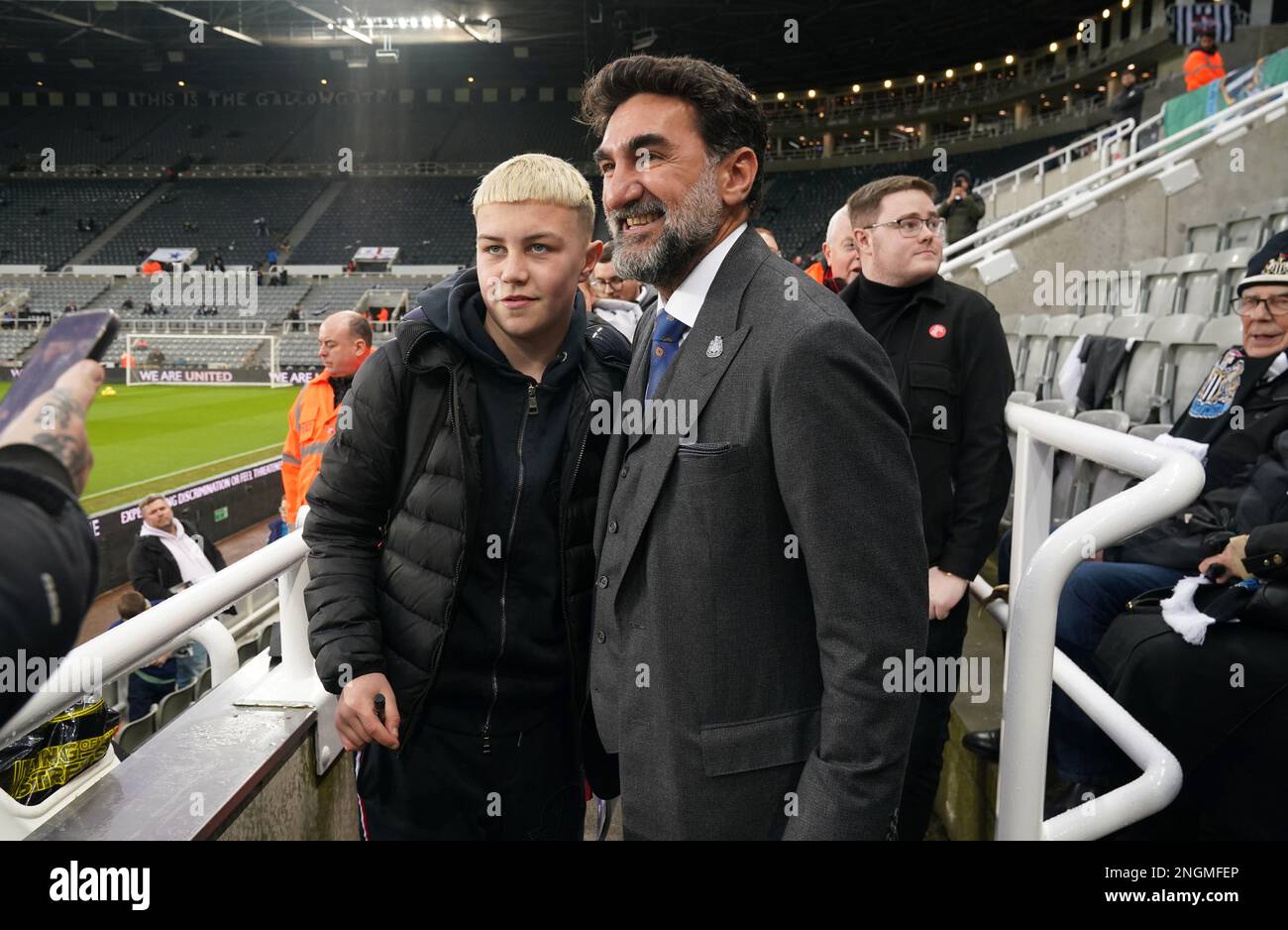 Newcastle United chairman Yasir Al-Rumayyan poses for a photograph with ...