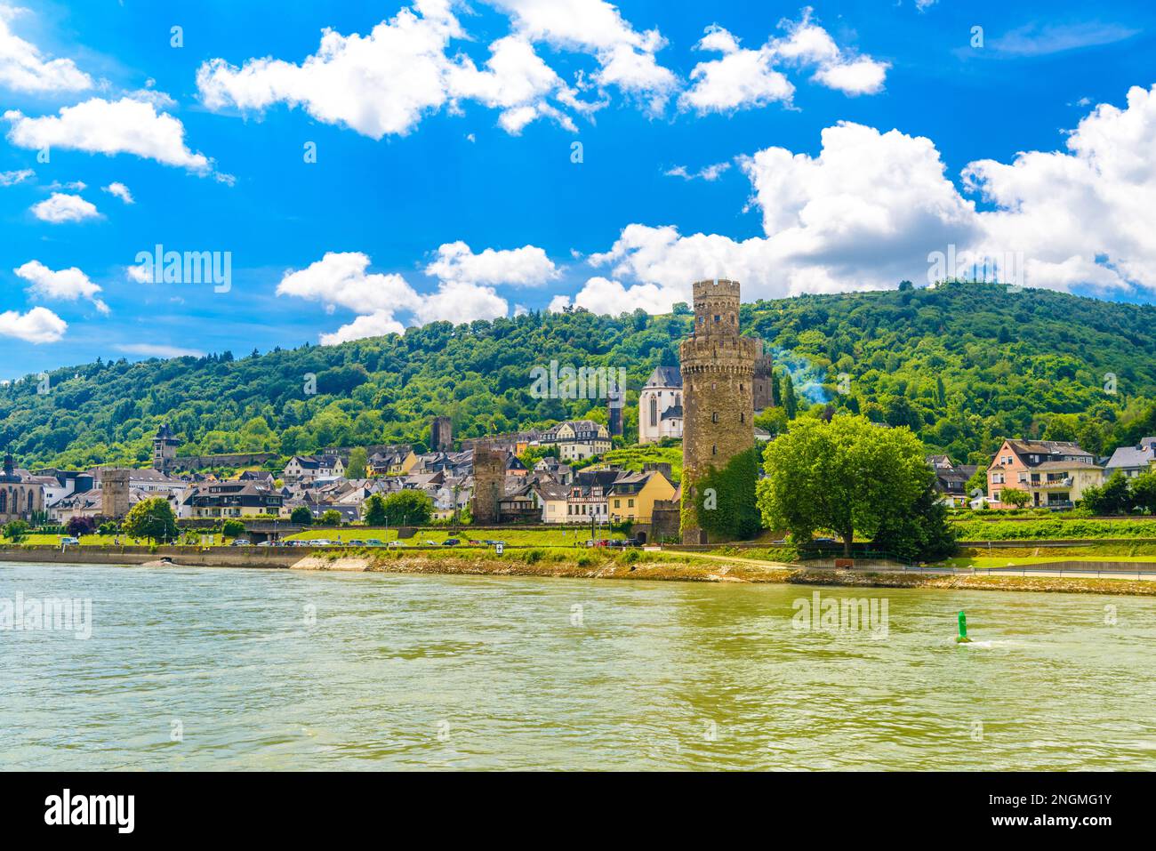 Bull Tower Ochsenturm near Rhein Rhine river in Loreley Lorelei ...