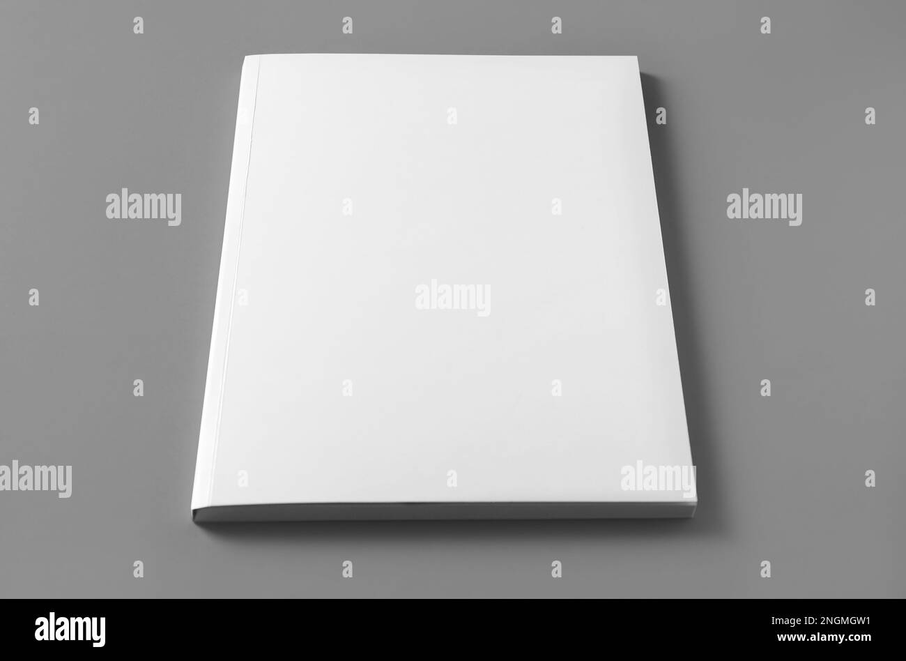 Brochure with blank cover on light grey background Stock Photo - Alamy