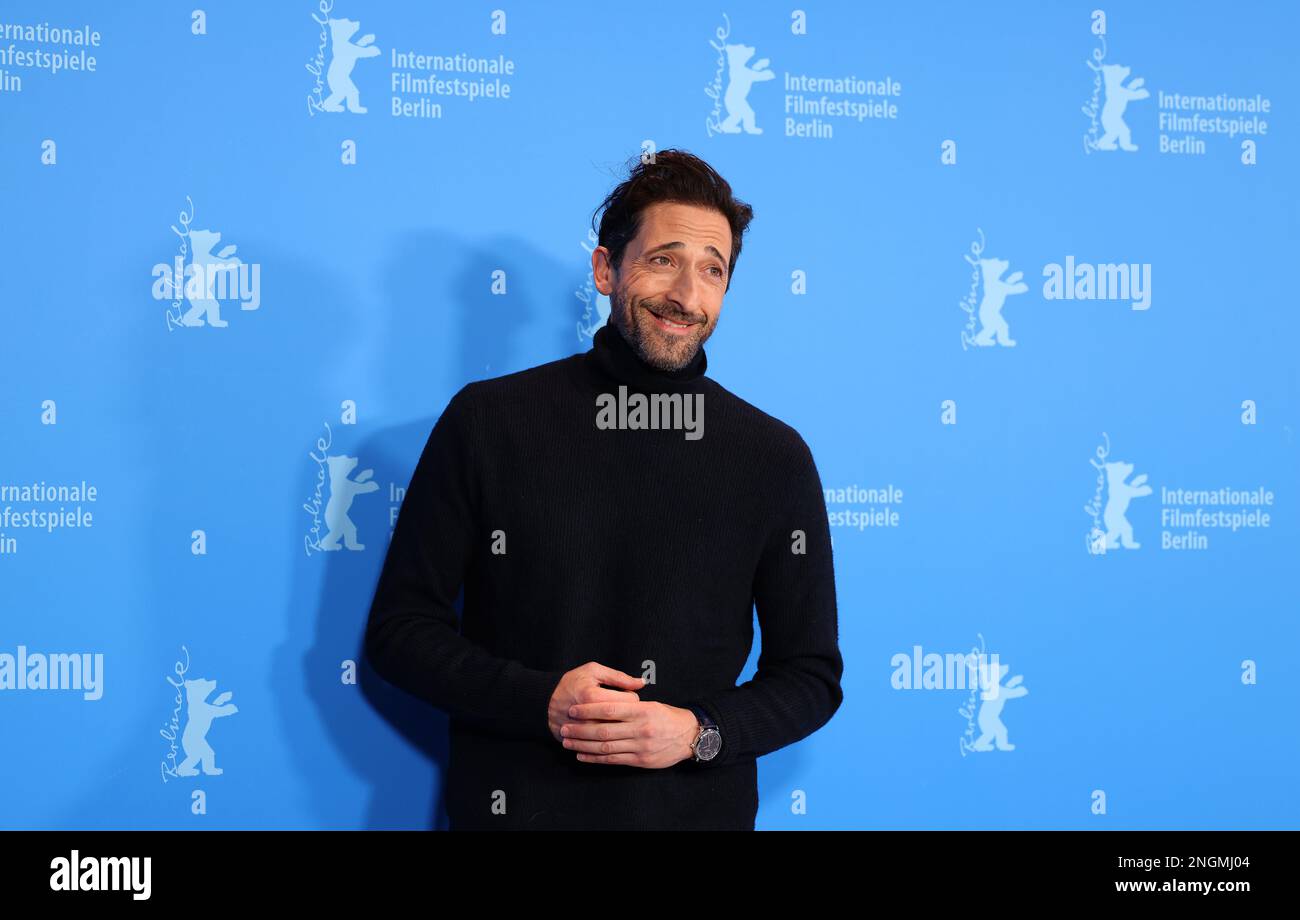 Berlin, Germany. 18th Feb, 2023. Adrien Brody, actor, stands in front ...