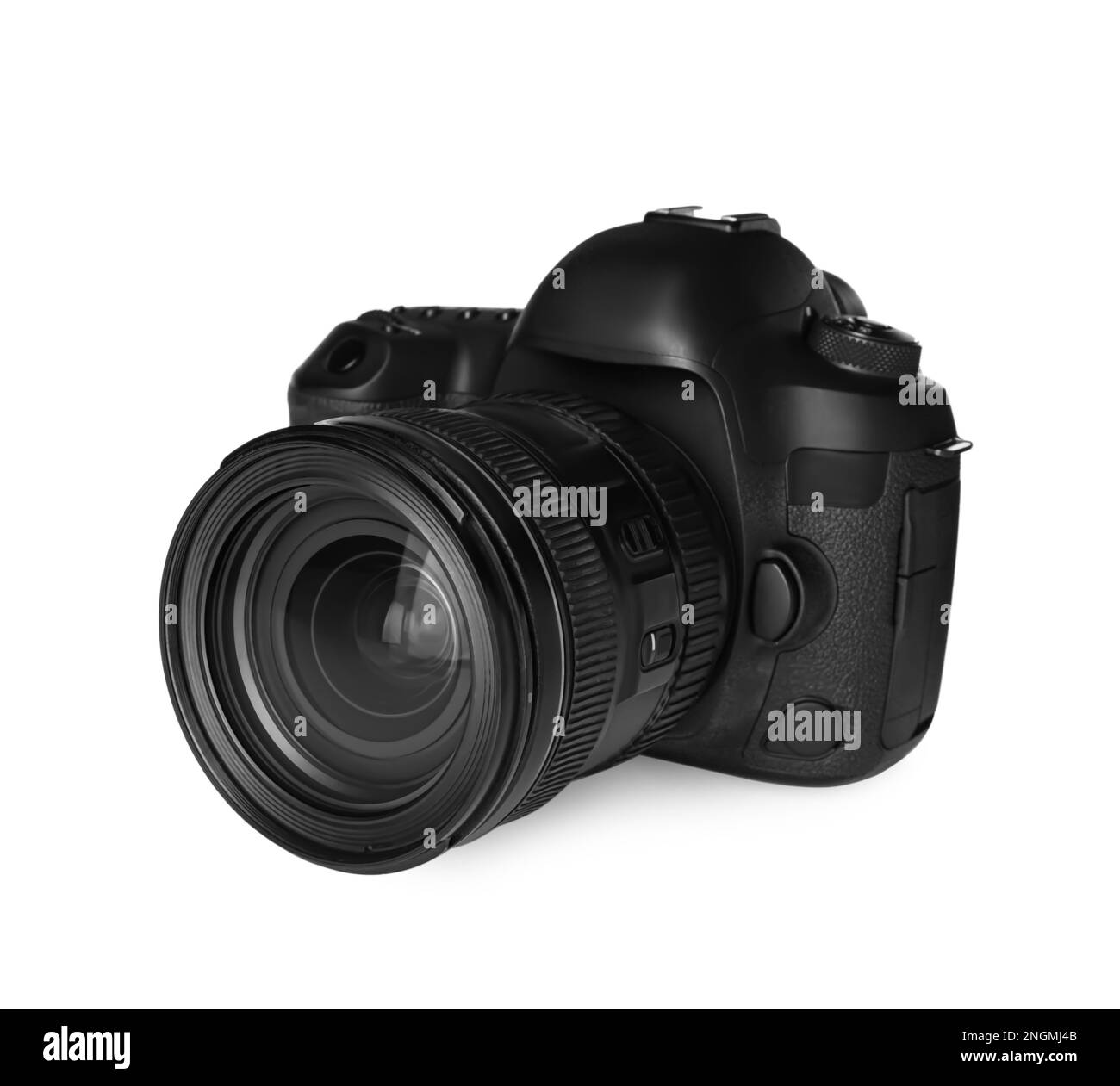 Modern digital camera isolated on white. Photography equipment Stock ...