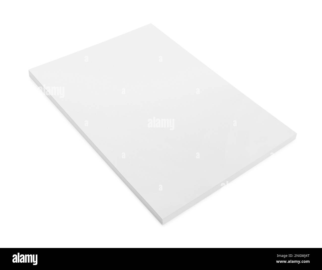 Stack of blank paper sheets for brochure isolated on white Stock Photo ...