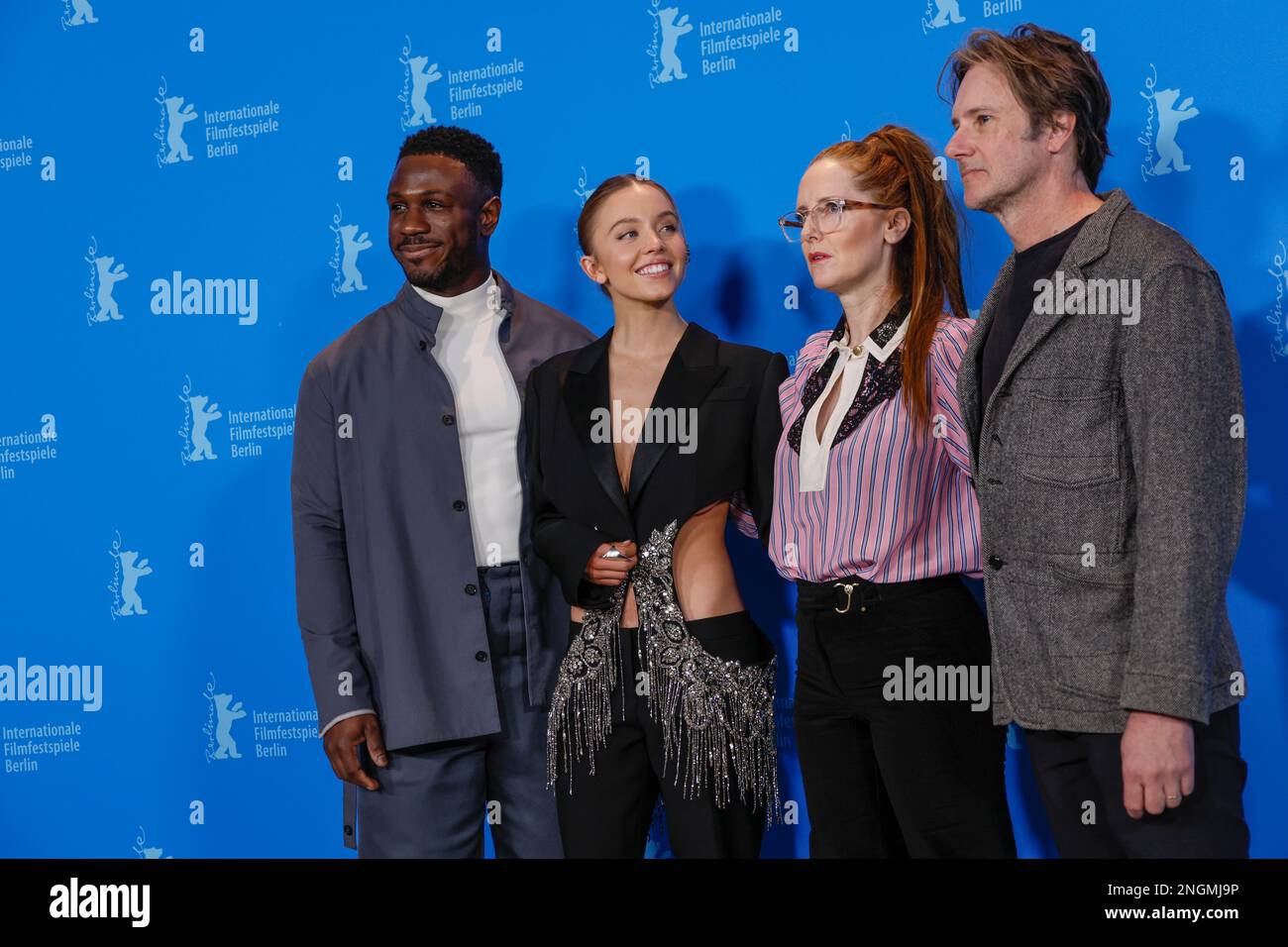 Marchant Davis, from left, Sydney Sweeney, director Tina Satter and ...