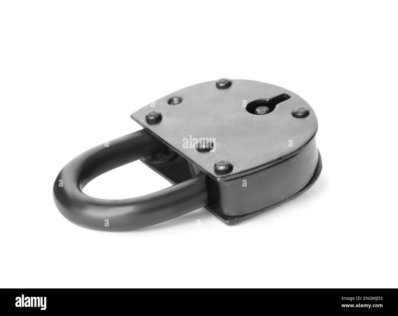 Modern padlock isolated on white. Safety and protection Stock Photo - Alamy