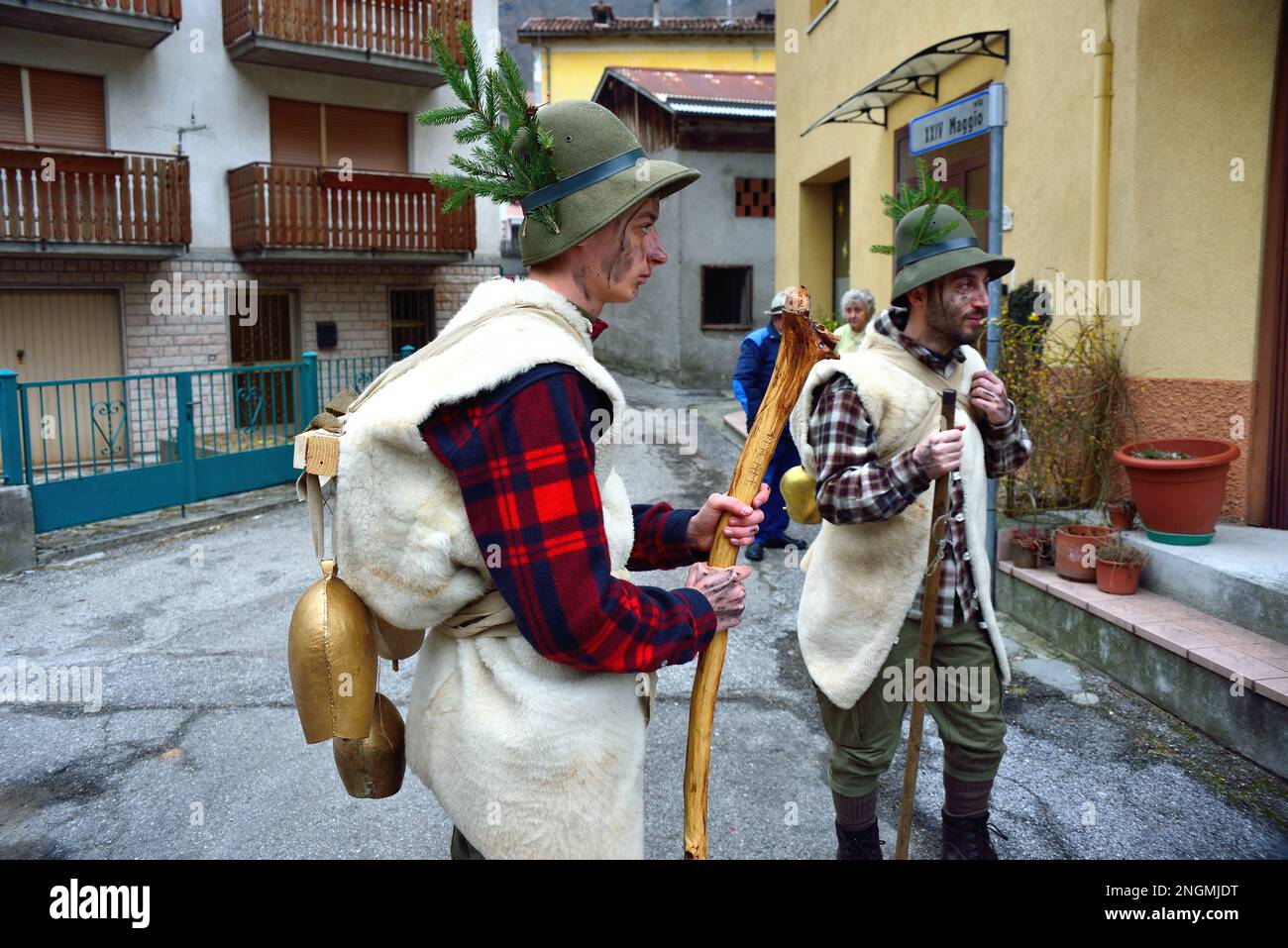 Timau village, Carnic Alps, Italy. February 18th 2023. Timau is a ...