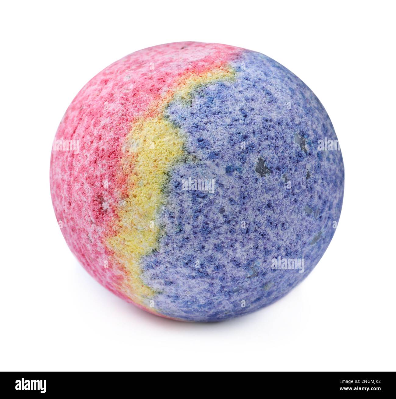 One colorful bath bomb isolated on white Stock Photo - Alamy