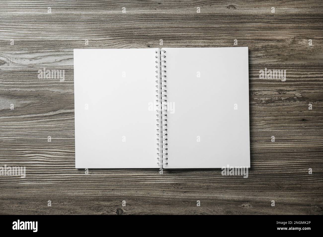 Blank paper brochure on wooden table, top view. Mockup for design Stock ...