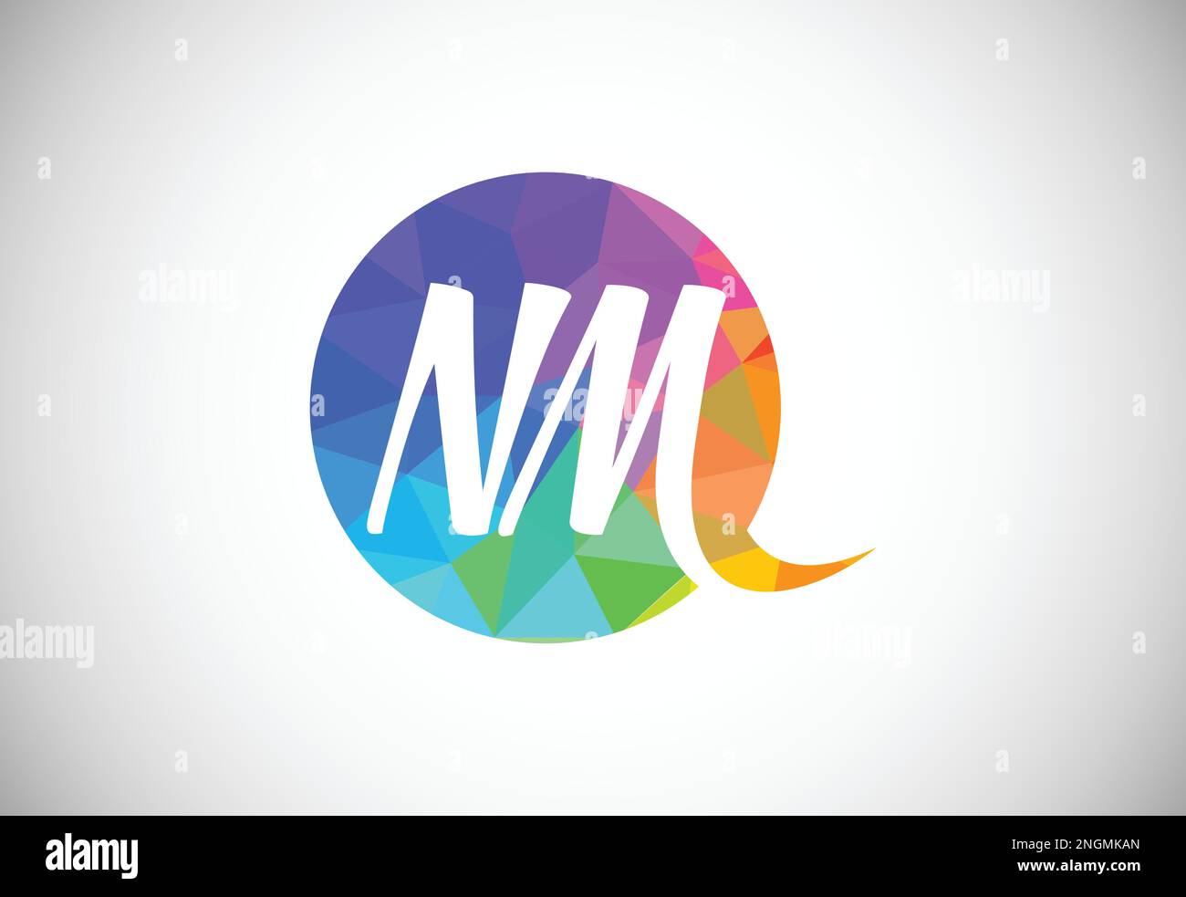 Initial Letter N M Low Poly Logo Design Vector Template. Graphic ...