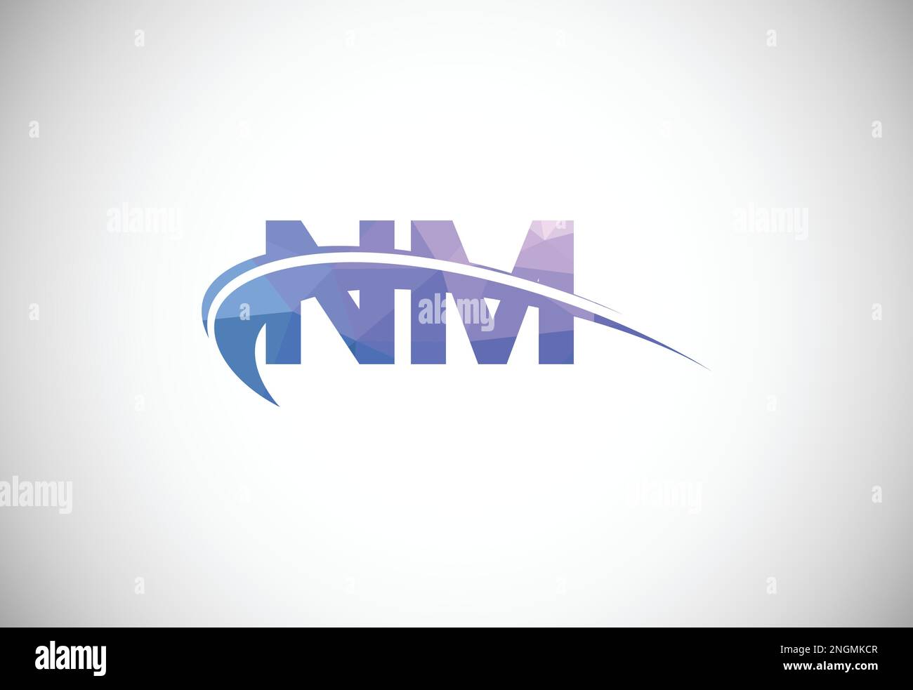 Initial Letter N M Low Poly Logo Design Vector Template. Graphic ...