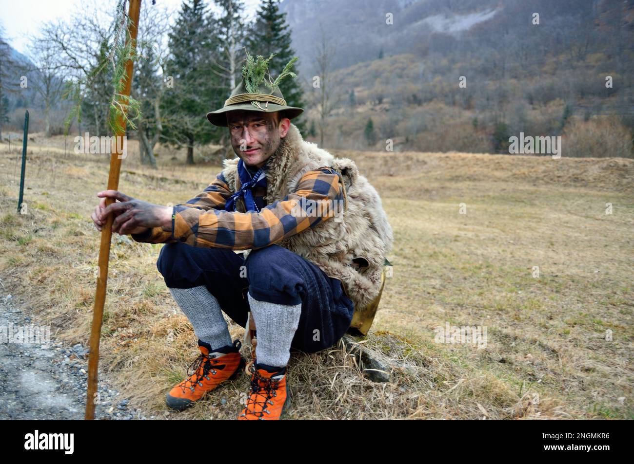 Timau village, Carnic Alps, Italy. February 18th 2023. Timau is a ...