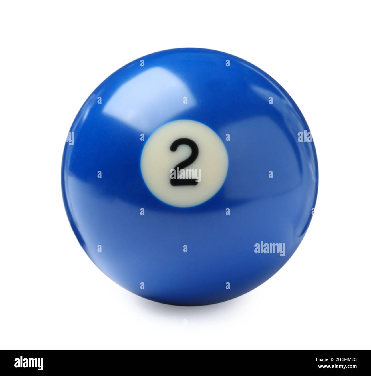 Billiard ball with number 2 isolated on white Stock Photo - Alamy