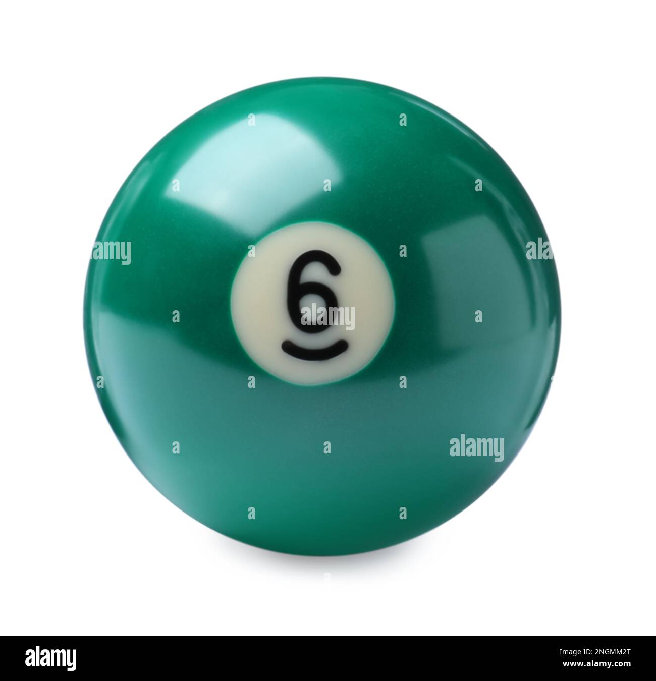 Billiard ball with number 6 isolated on white Stock Photo - Alamy