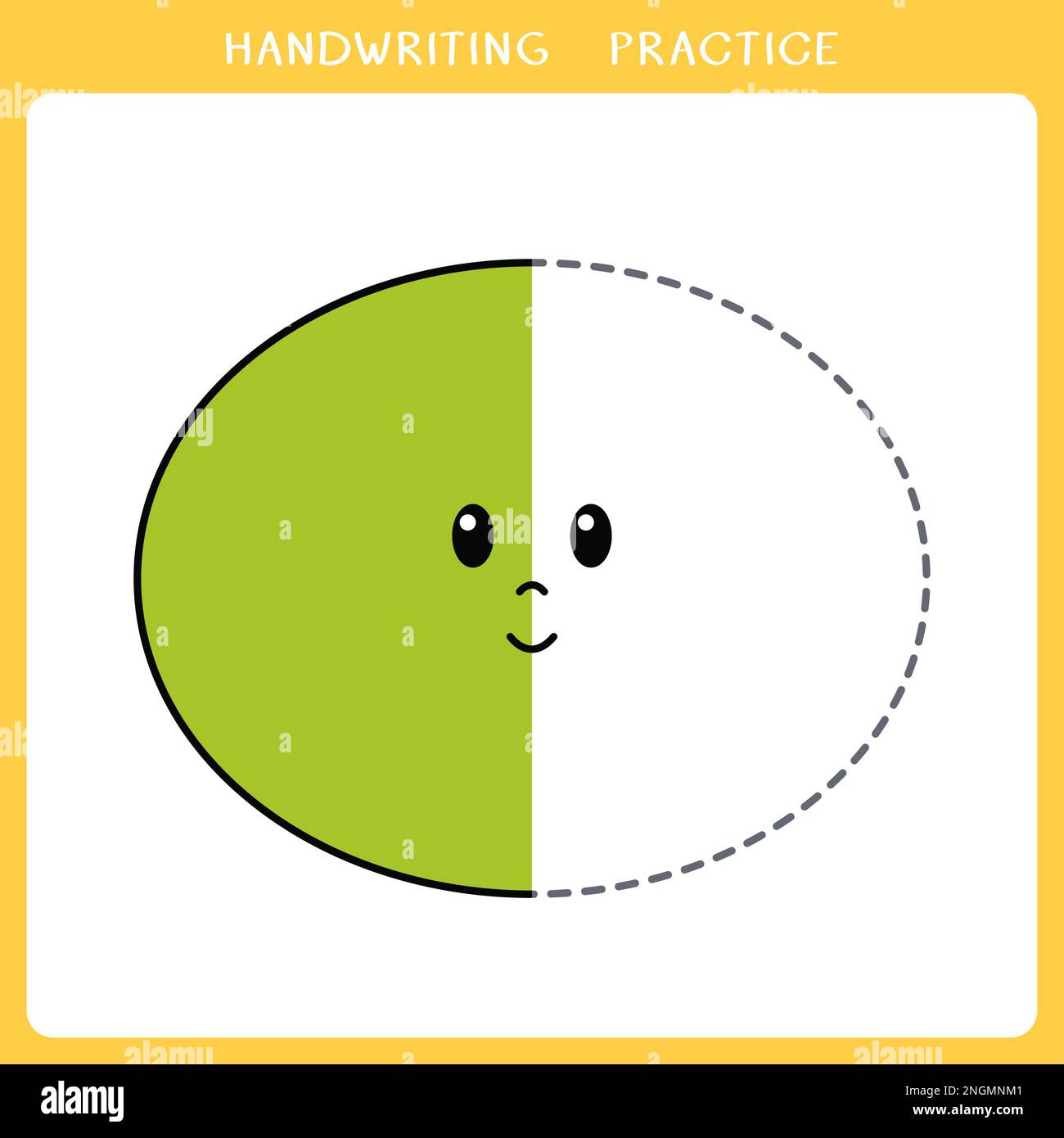 Handwriting practice worksheet. Simple educational game for kids. Cute ...
