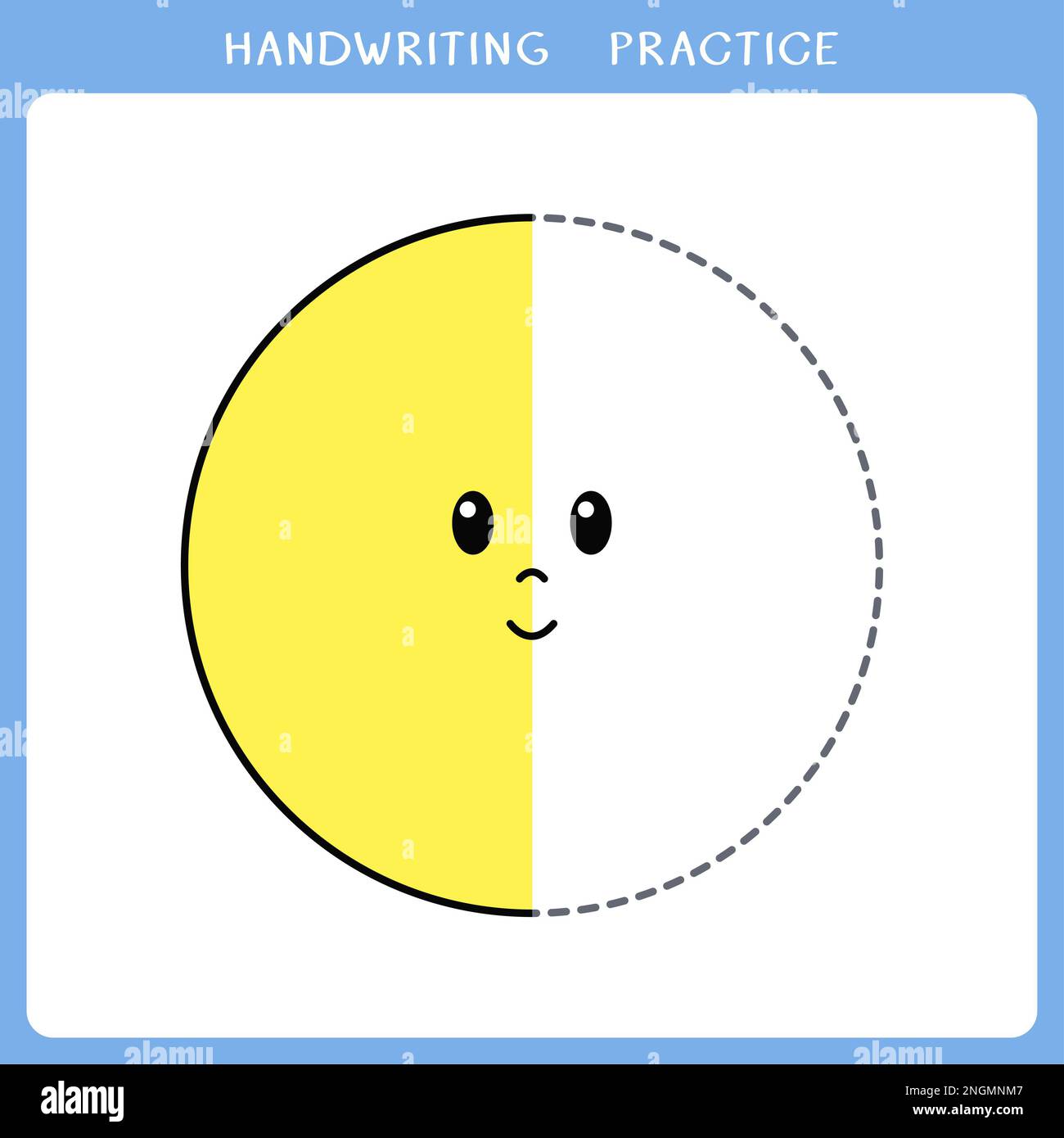 Handwriting practice worksheet. Simple educational game for kids. Cute ...