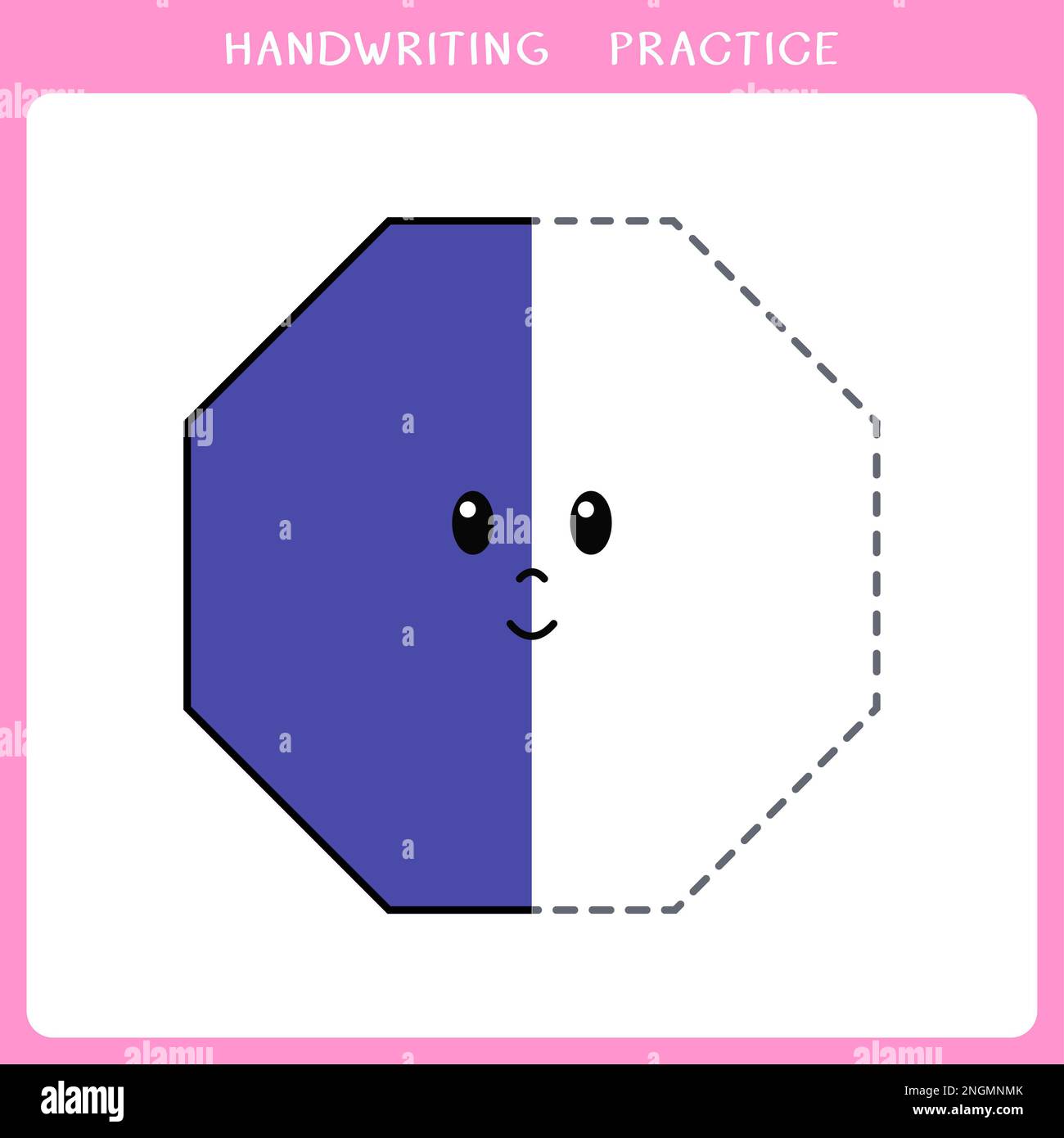 Handwriting practice worksheet. Simple educational game for kids. Cute ...