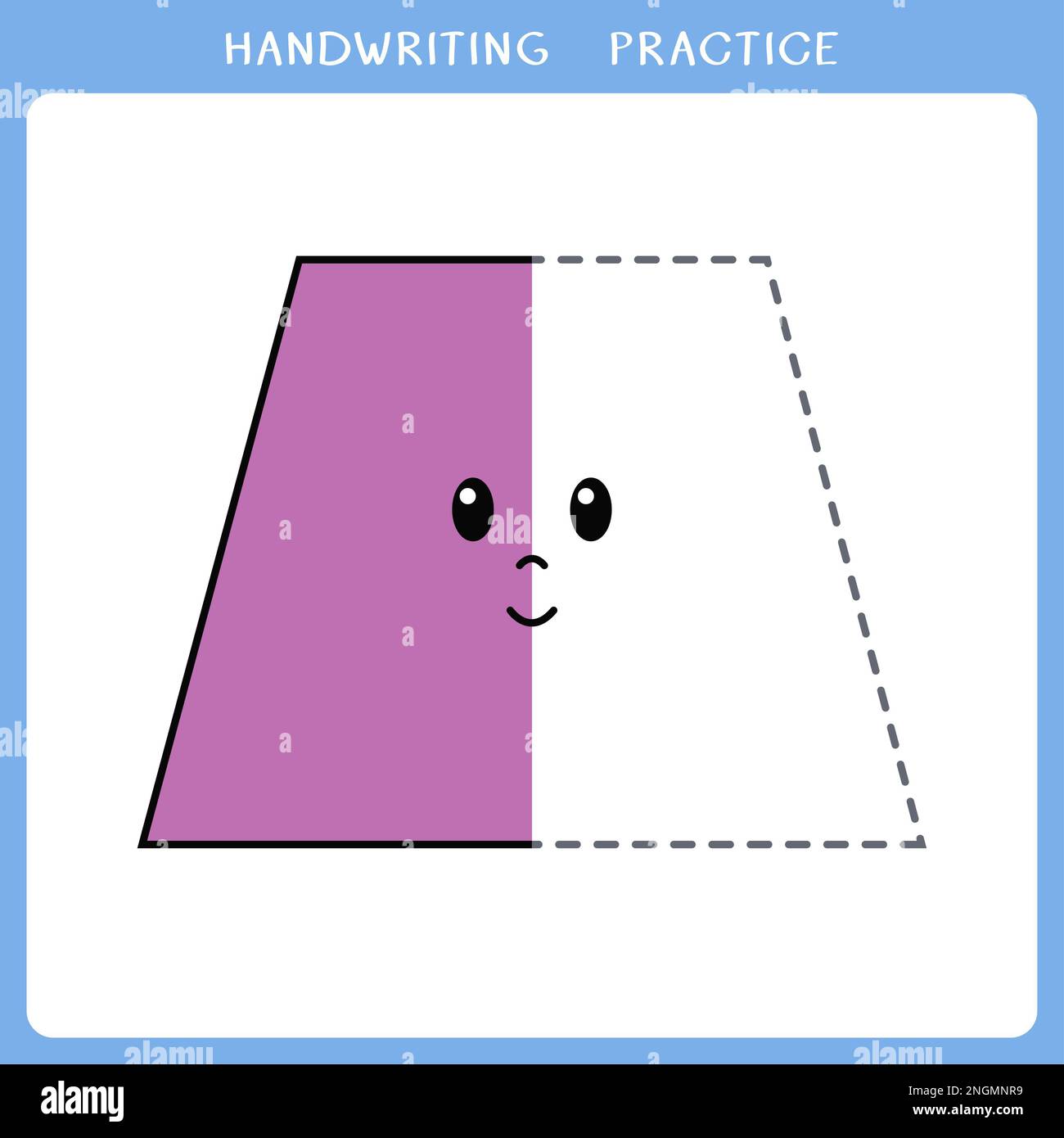 Handwriting practice worksheet. Simple educational game for kids. Cute ...