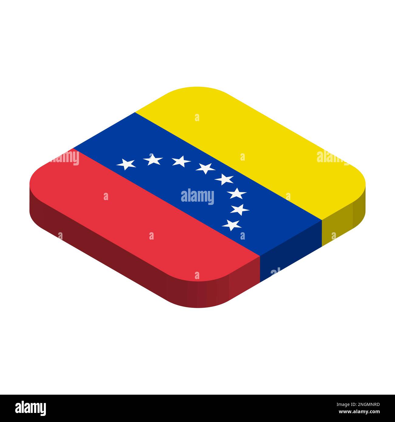 Venezuela flag - 3D isometric square flag with rounded corners Stock Vector Image & Art - Alamy