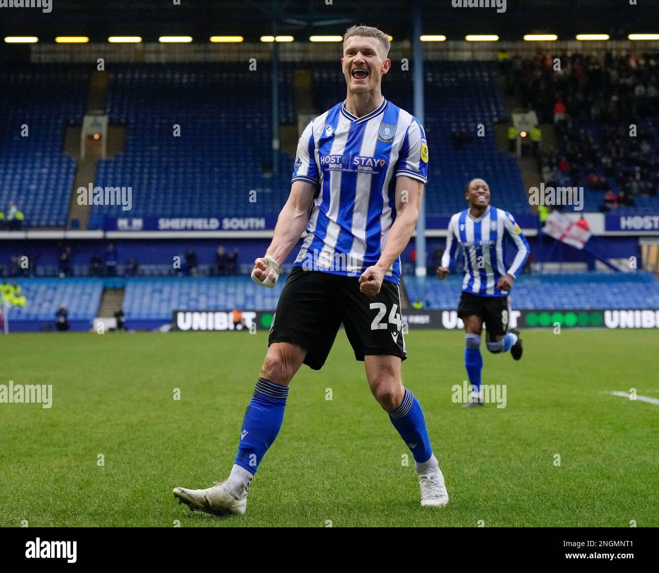 Michael Smith #24 of Sheffield Wednesday celebrates after he scores to ...