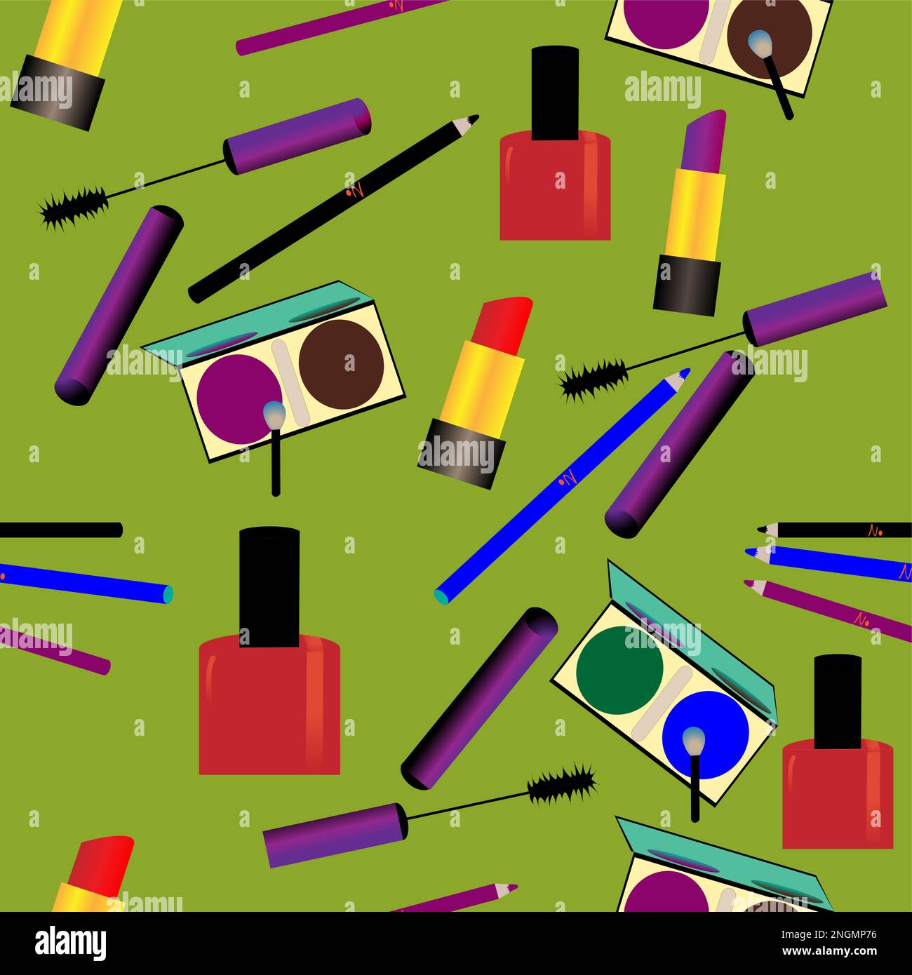 Seamless pattern with makeup objects; vector illustration Stock Vector ...