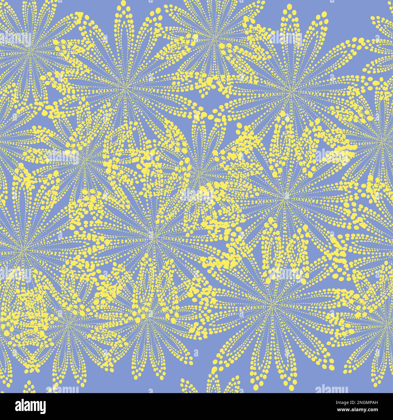Seamless yellow flowers with blue background pattern ; vector Stock ...