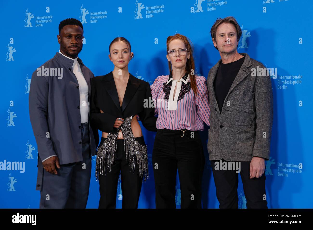 Marchant Davis, from left, Sydney Sweeney, director Tina Satter and ...