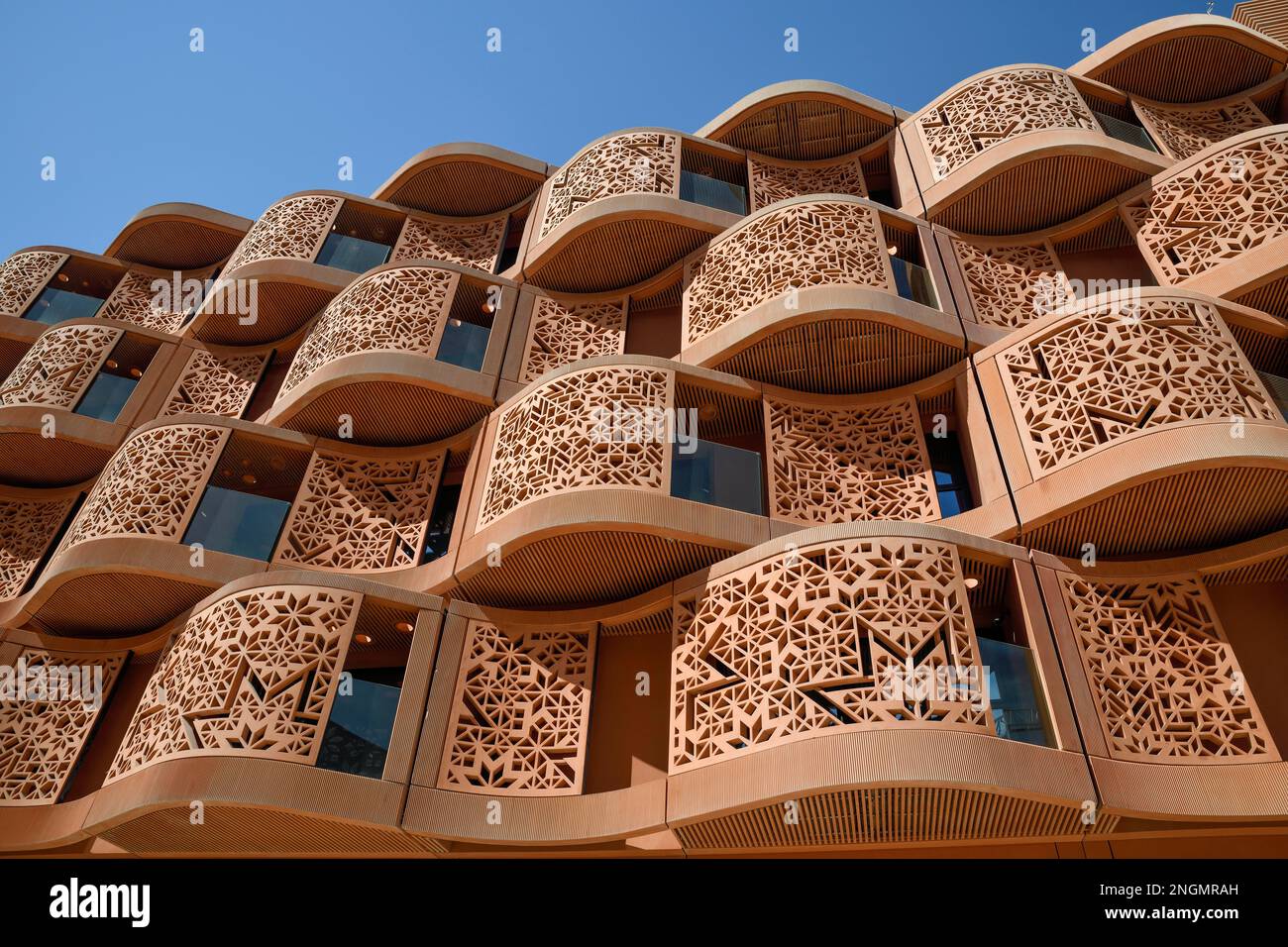 House facade, Masdar City urban development project, first emission ...