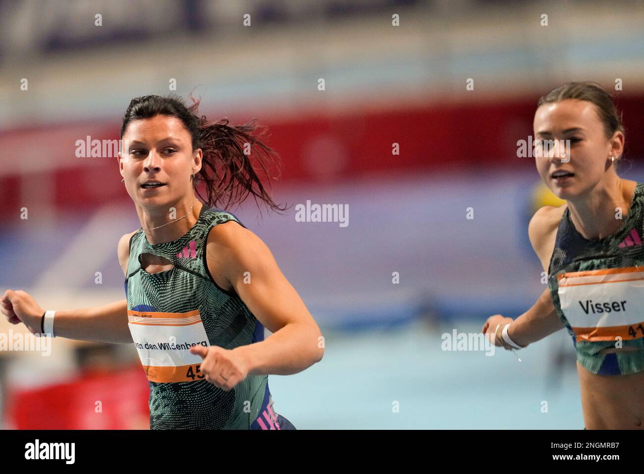Demi van den wildenberg competing on the 60m women hi-res stock ...