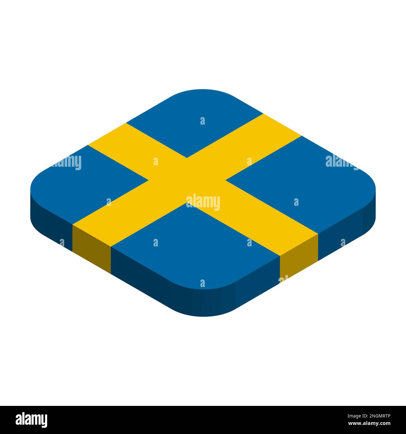 Sweden flag - 3D isometric square flag with rounded corners Stock Vector Image & Art - Alamy