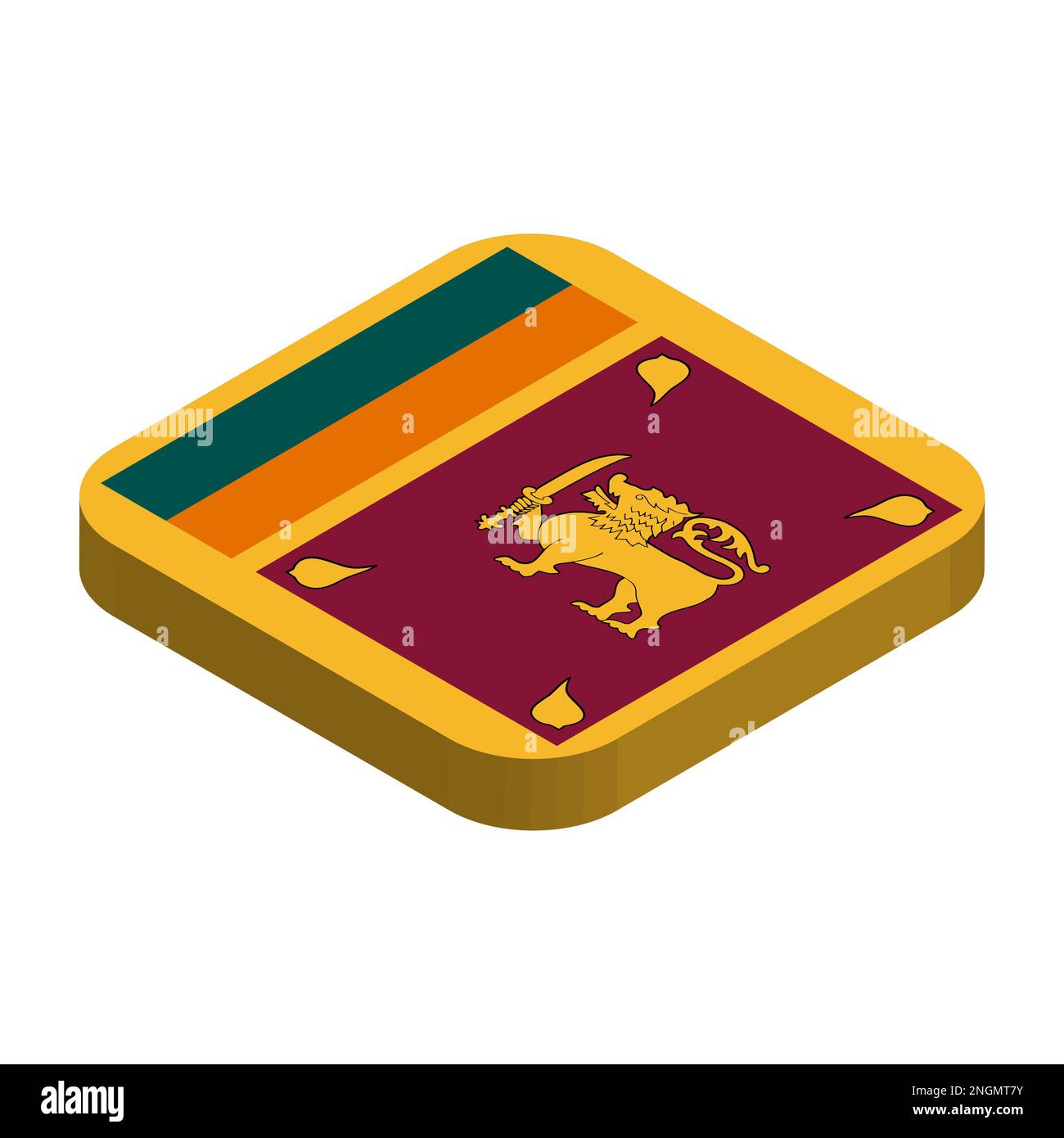 Sri Lanka flag - 3D isometric square flag with rounded corners Stock ... Sri Lanka flag - 3D isometric square flag with rounded corners Stock ...