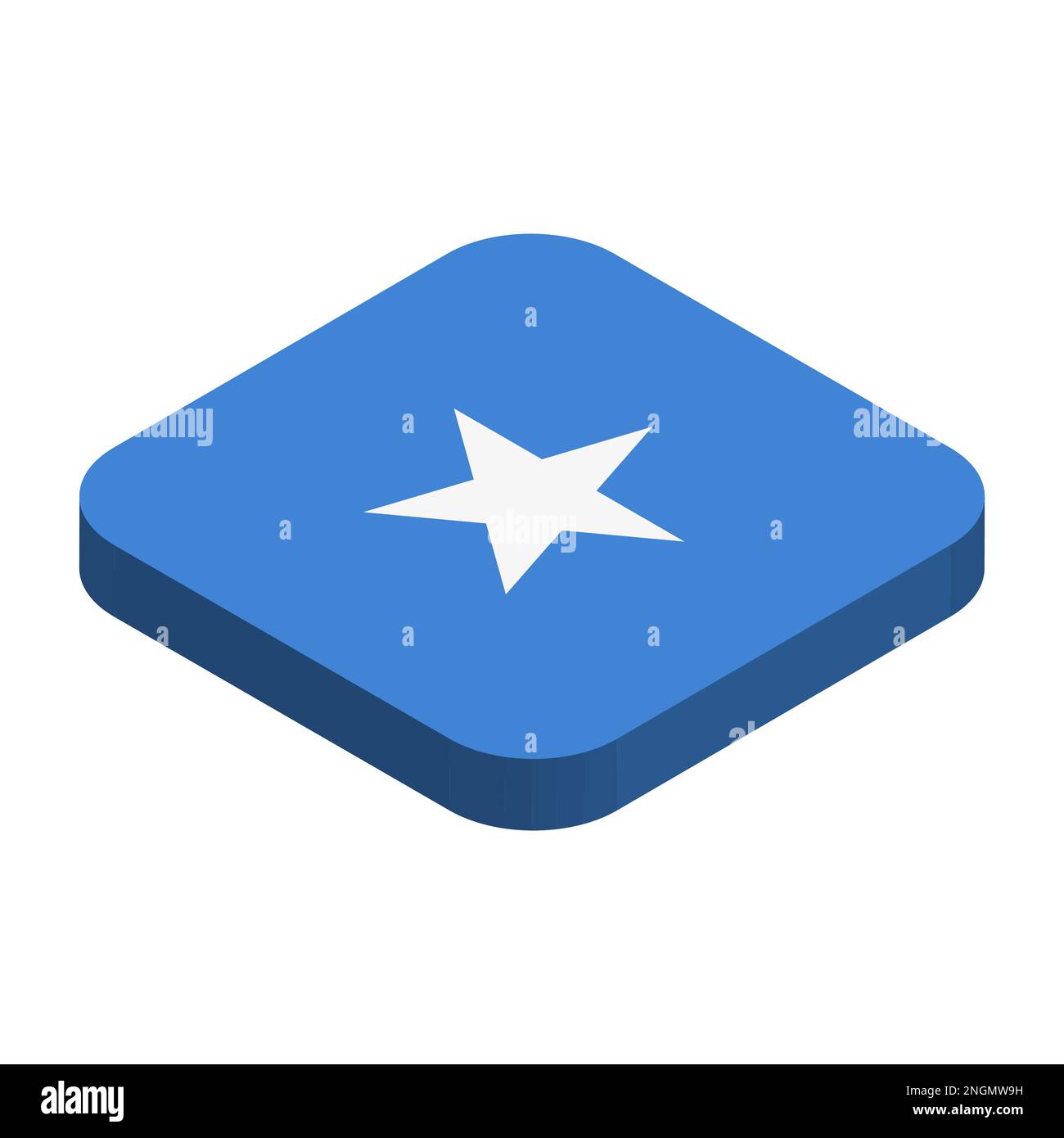 Somalia flag - 3D isometric square flag with rounded corners Stock ...