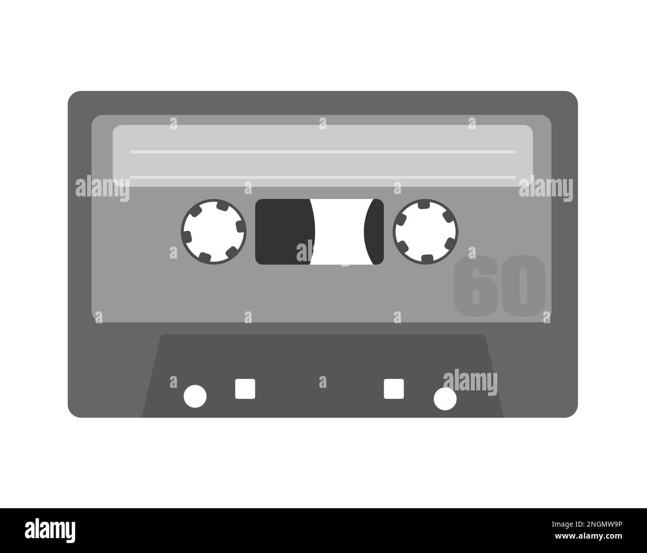 flat grey audio cassette symbol or icon vector illustration Stock Photo ...