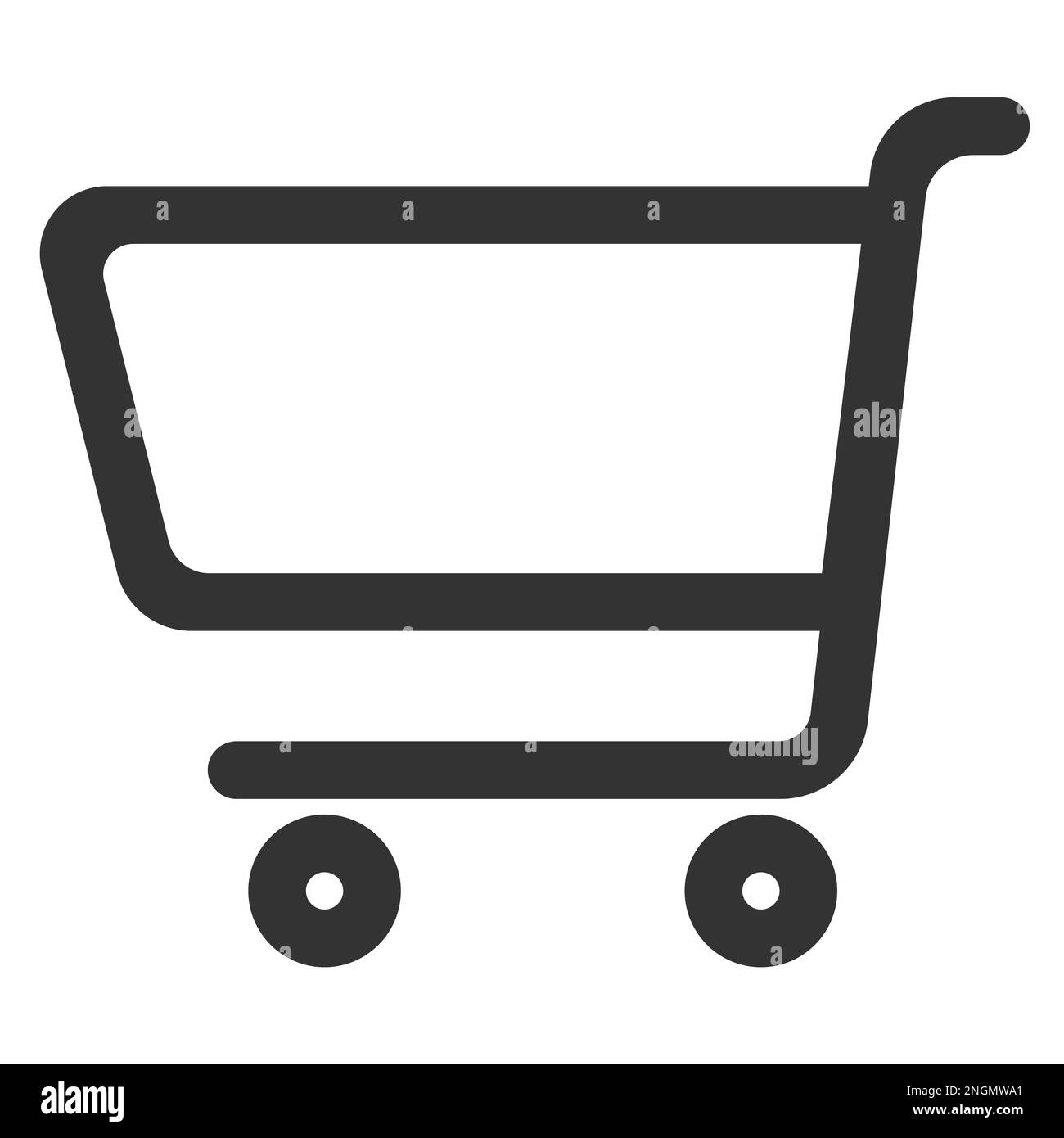 simple flat black and white shopping cart icon vector illustration ...