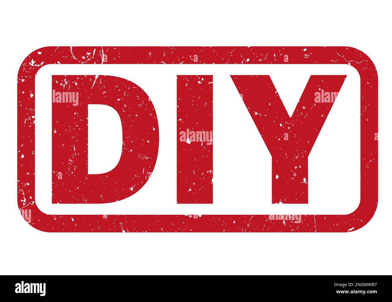 red DIY do it yourself rubber stamp print vector illustration Stock ...