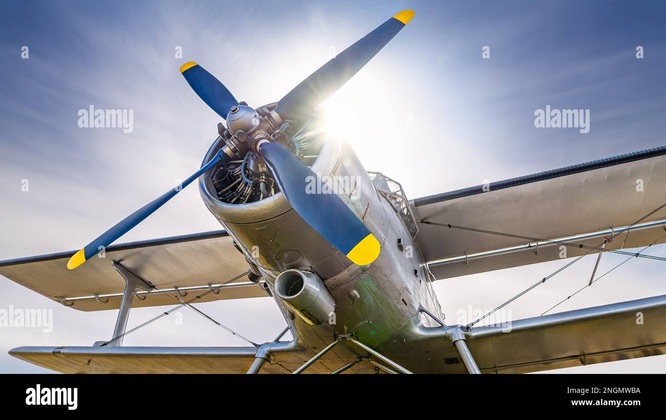 propeller of an historical aircraft Stock Photo - Alamy