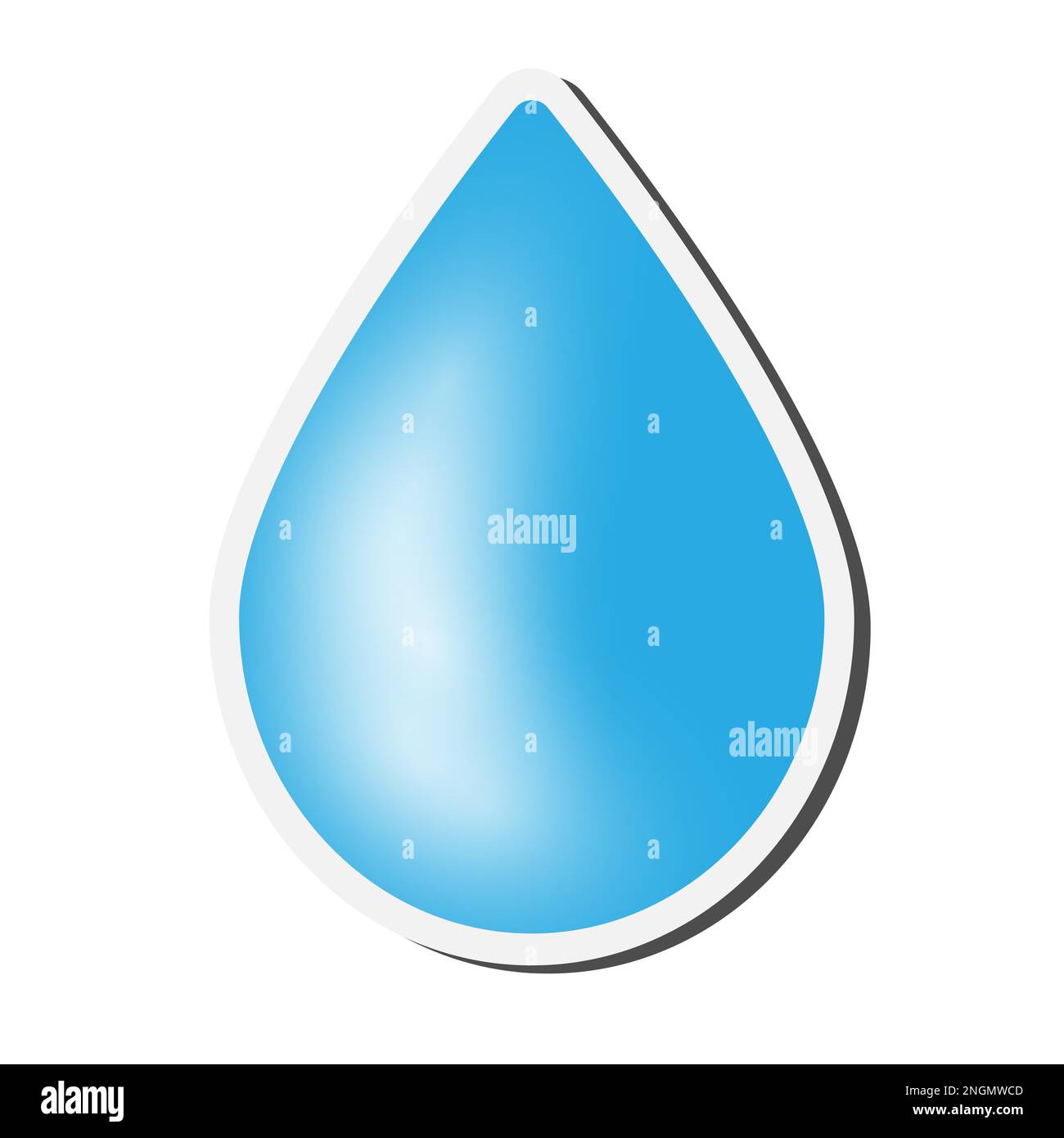 blue waterdrop symbol sticker or badge on white background vector ...